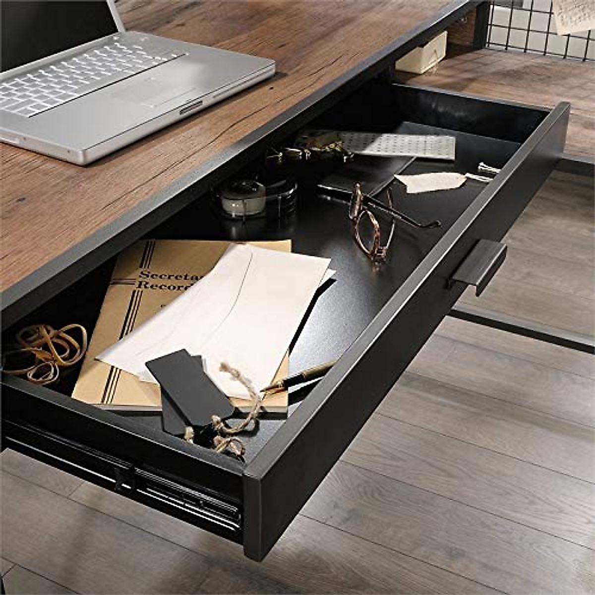 Sauder Boulevard Café L-Shaped Desk, Vintage Oak finish