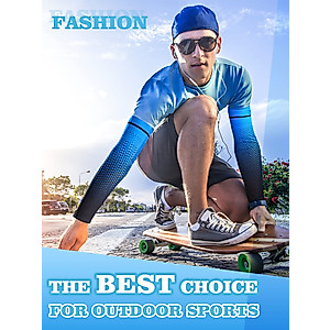 JenPen 6 Pairs UV Sun Protection Arm Sleeves Cooling Sports Sleeve Anti Slip Ice Silk Arm Warmers Arm Covers for Men Women (Cool)