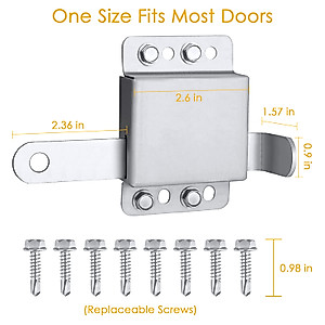 Garage Door Side Lock Latch - Security Slide Door Locks Hardware Kit Heavy Duty Inside Safety Door Replacement Deadlock Guard for Overhead Roll Up Shed Garage Doors, Add Extra Interior Secondary Lock