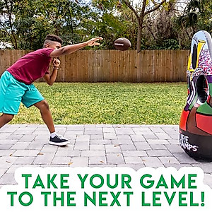 Franklin Sports Kids Football Target Toss Game - Inflatable Football Throwing Target Toy with Soft Mini Footballs - Fun Kids Football Toy Toss Game - Inflatable Indoor + Outdoor Sports Game 45 In.