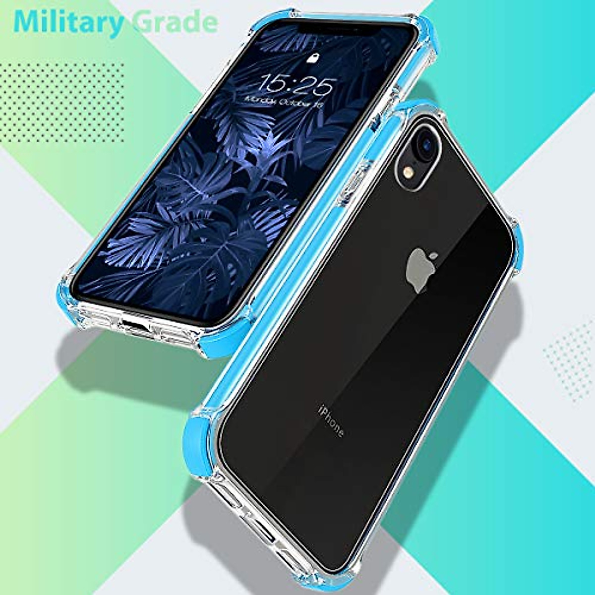 MATEPROX Compatible with iPhone XR Case Clear Anti-Yellow Heavy Duty Bumper Protective Shockproof Case for iPhone XR 6.1'' (Blue)