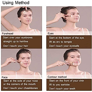 Horolas Beauty Bar 24k Golden Pulse Facial Massager, GOODYBUY T-Shape Electric Sign Face Massage Tools for Sensitive Skin Face Pull Tight Firming Lift