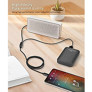 USB C to 3.5mm Aux Cable, 2 in 1 USB C to 3.5mm Car Stereo Aux Headphone Jack Cable with USB C Charging Compatible with Samsung Galaxy S23/S22 Ultra/S21/S21FE/S20/Note 20, Pixel 7/7Pro/6/6Pro/5/4/3XL