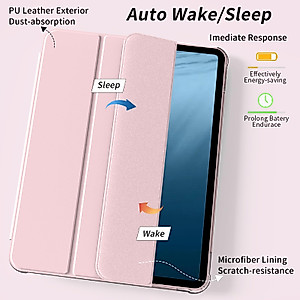 Kenke New iPad Pro 11 Inch Case 4th/3rd/2nd/1st Generation 2022/2021/2020/2018 Support 2nd Pencil Charge with Built-in Left Side Pencil Holder, Hard Frosted Back Cover & Colored Edge (Pink)