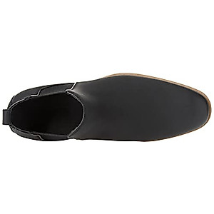 Amazon Essentials Men's Chelsea Boot, Black Faux Leather, 13