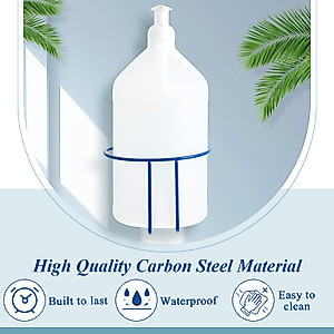 Hicarer 2 Pcs One Gallon Jug Storage Rack Wall Mounted Heavy Duty Steel Wall Rack for 1 Gallon Bottle Round Water Jug Rack Jug Holder with Hardware Hand Sanitizer 6-3/4" W x 5" H x 6-1/2" D (Blue)