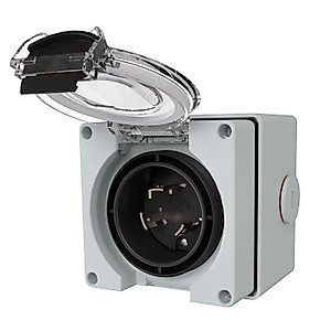 STARELO 30 Amp NEMA L6-30P Generator Power Inlet Box,250 Volt,Outdoor dustproof and Weatherproof for generators, Welding Machines, etc.ETL Listed.(NEMA L6-30P Box)