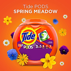 Tide PODS Laundry Detergent Soap PODS, High Efficiency (HE), Spring Meadow Scent, 96 Count