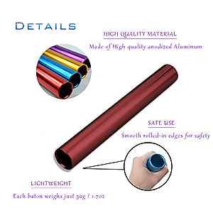XMWangzi Aluminum Track Field Relay Batons, Race Equipments for Running Race Team, Suitable for Outdoor Sports Practice Athlete, Corrosion Resistant High Strength Smooth Surface