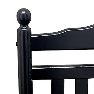 Balcony Porch Adult Rocking Chair, Wood Outdoor Indoor Porch Rocker Chair for Adult, All Weather- Resistant Patio Rocking Chair for Garden, Lawn, Balcony, Backyard, Black