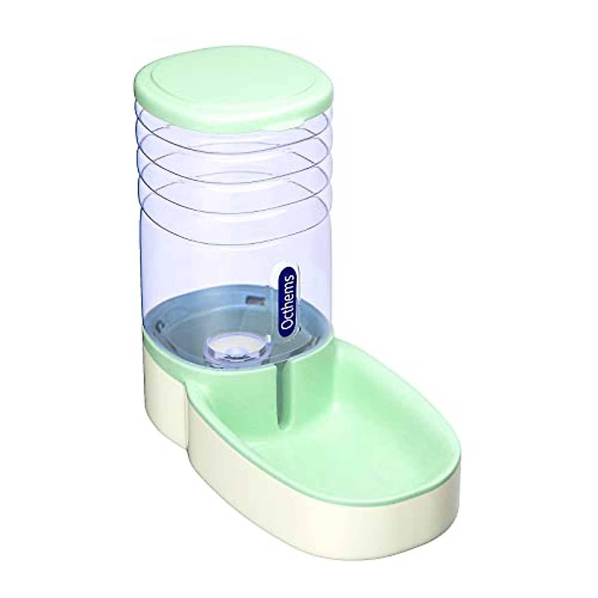 Octhems Automatic pet Water Dispenser Automatic cat Water Gravity Dog Water 1 Gallon Double Bowl Design, Suitable for Small and Medium-Sized Dogs and Cats (Green -Water )