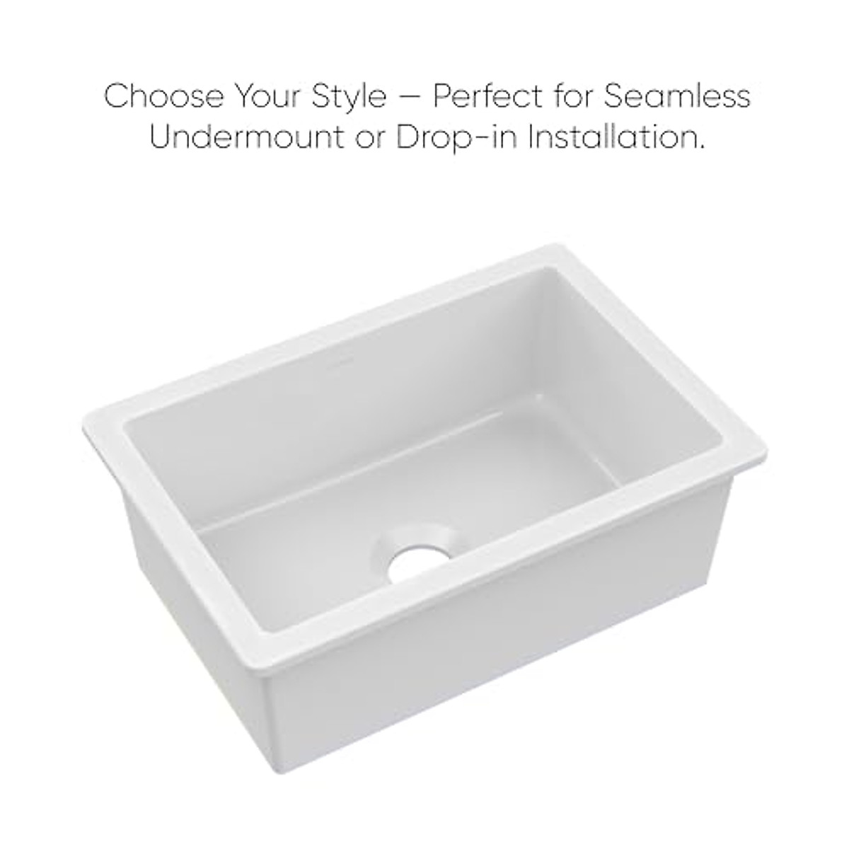 Whitehaus Collection Undermount/Drop-in Fireclay Kitchen Sinks, Stainless Steel Grid Included