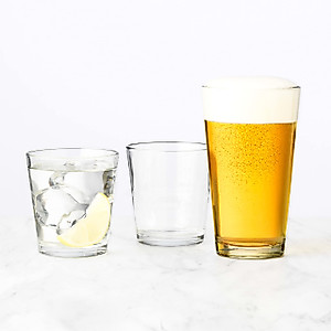 Libbey 15769 Restaurant Basics Stacking Double Old Fashioned Glasses, 12-ounce, Set of 12