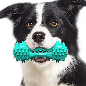Durable Squeaky Dog Toys for Aggressive Chewers, Tough Rubber Dental Chew Dog Toys for Large Medium Small Breed (Color : Blue)