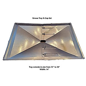 Outdoor Bazaar Replacement Grease Tray Set for BBQ Grill Models from Nexgrill, Dyna Glo, Kenmore, Backyard Grill, BHG, Uniflame and Others (24-27 inches)