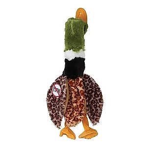 SPOT Skinneeez Mallard Duck Stuffing-Free Dog Toy, Crinkle Sound, No Squeak, Durable for Light & Moderate Chewers, Tug Toy for Small Puppies & Dogs, 14.5in, Assorted Colors