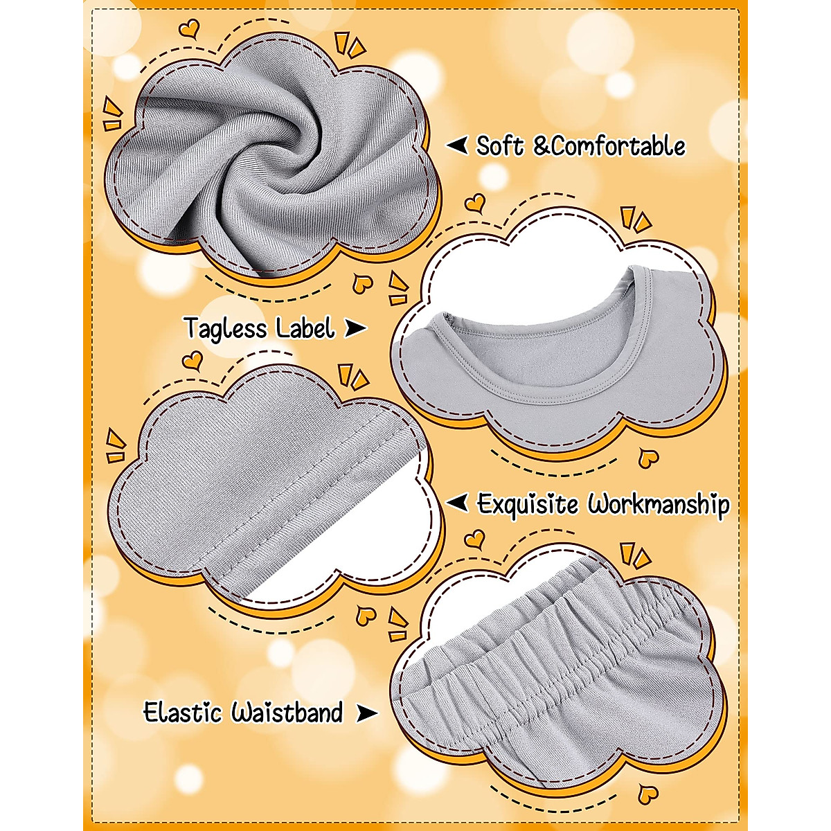 Taiyin 6 Sets Boys Thermal Underwear Warm Soft Thermal Top and Long Underwear Winter for Kids Boy(L)