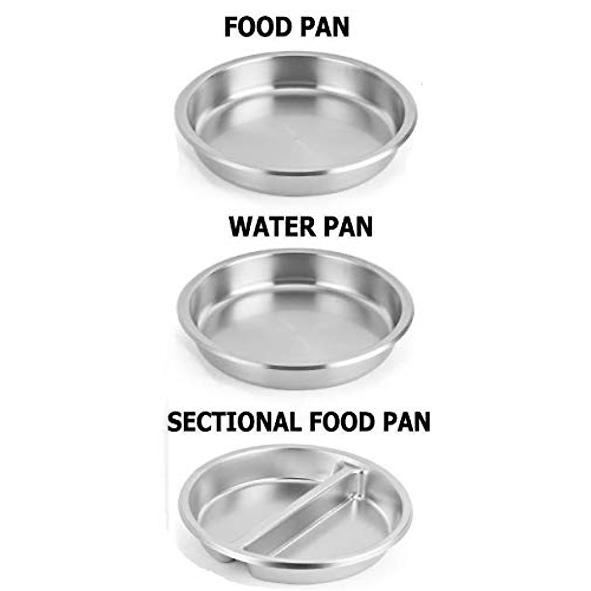 [6 Quart Chafer] Chafing Dish Round Roll Top Bundle Stainless Steel with Apron Buffet Warmer for All Events