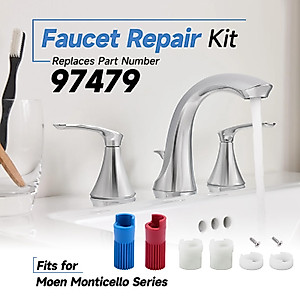 97479 Stem Extension Kit Repair Kit Replacement Parts for Moen Monticello Widespread Bathroom Sink Faucet Cartridge