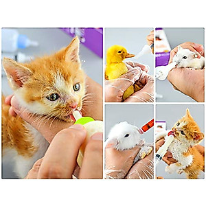 Newborn Kitten Puppy Feeding Bottles for Nursing, Small Animals Feeder with Replacement Nipples