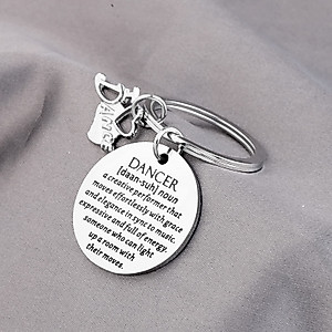 FAADBUK Dance Keychain Dancer Gift Dancer Lovers Gift Dance Teacher Gift Dance Team Gift (Dance Keychain)
