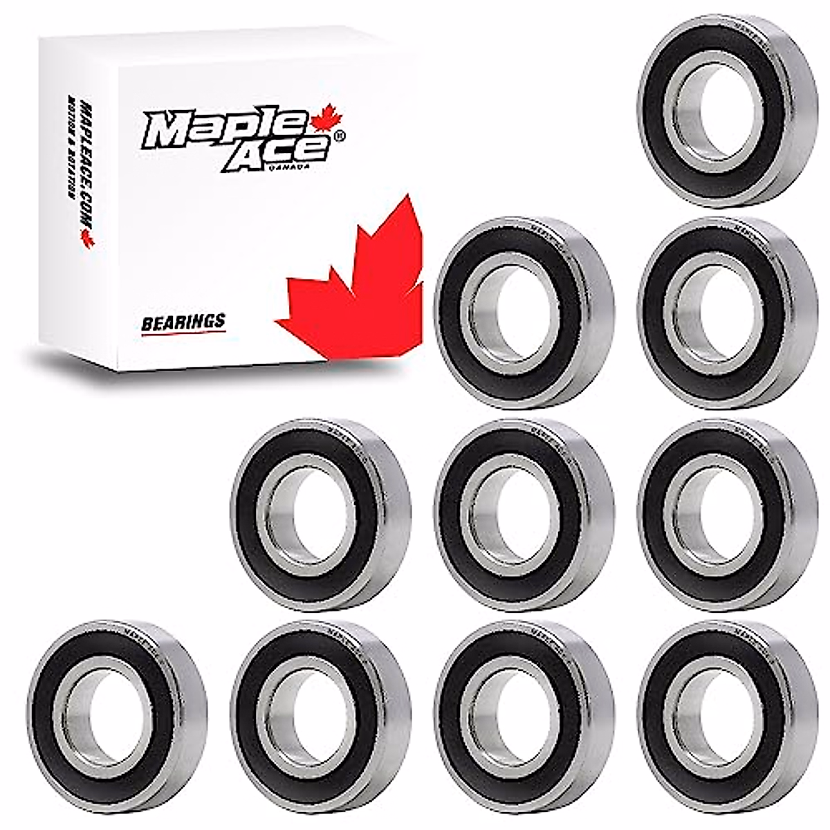 MAPLE ACE 6204-2RS-LT Ball Bearing 6204 2RS Low Temp Grease -40°C Rubber Sealed (PCs 10)