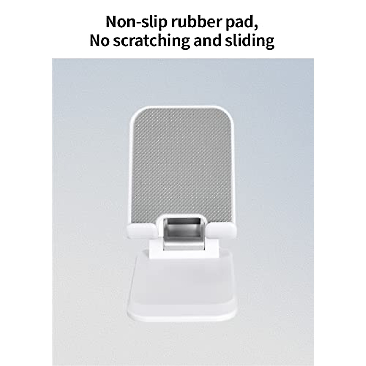 Ｓｍｈａｗｋ Cell Phone Stand, Angle Height Adjustable Cell Phone Holder with Silicon Pad for Desk Fully Forldable Mobile Phone Holder Compatible with All Mobile Phones, (White)