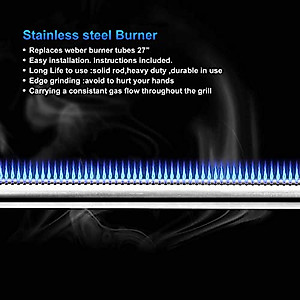 Utheer 7507 Grill Burner Tube Set for Weber Spirit E-210,Spirit 200 Series Gas Grill(Side Control),Spirit 500 Genesis Silver A Stainless Steel Gas Grill Burner Tube Kit,Detachable Burner