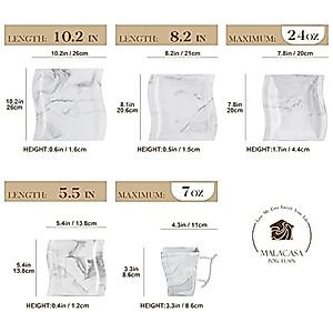 MALACASA Dinnerware Sets, 30 Piece Porcelain Square Plates and Bowls Sets for 6, Marble Grey Dinner Set with Dishes, Dinner Plate Set, Cups and Saucers, Modern Dinnerware Set, Series Flora