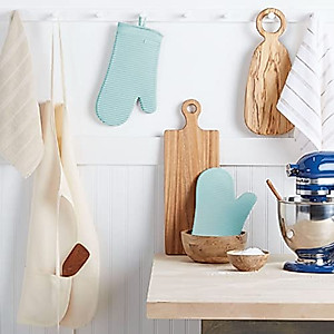 KitchenAid Ribbed Soft Silicone Oven Mitt Set, Mineral Water 2 Count