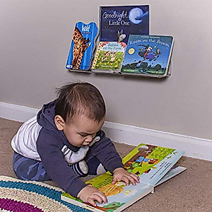 Acrylic Shelf 36 Inch (2Pack) - Acrylic Bookshelf for Toys & Books - Spice Rack & Floating Display - Acrylic Floating Shelves for Makeup & Cosmetic Product - Clear Acrylic Shelf for Books & Magazines