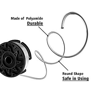 X Home AF-100 Weed Eater String Compatible with Black Decker String Trimmers, 6 Spools & 1 Cap