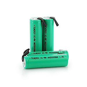 Tenergy AA 1.2V NiMH 2000mAh Flat Top Rechargeable AA Batteries with Tabs, 4 Pack
