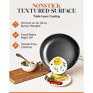 GOTHAM STEEL 12 Inch Non Stick Frying Pans Nonstick Frying Pan, Nonstick Pan, Cooking Pan, Nonstick Skillet, Cooking Pan, Non Stick Pan, Oven Safe Copper Pan for Cooking, Dishwasher Safe