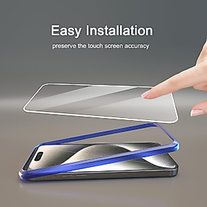 Ailun 3 Pack Screen Protector for iPhone 15 Plus [6.7 inch] + 3 Pack Camera Lens Protector with Installation Frame,Case Friendly Tempered Glass Film,[9H Hardness] - HD[6 Pack]