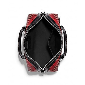 Coach Rowan Satchel, Crossgrain Leather, Red/Black Multi