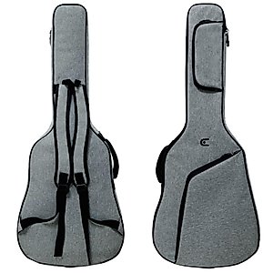 EITMOSS 36 Inch Acoustic Guitar Bag Guitar Case Soft Guitar Gig Bag Adjustable Straps Grey