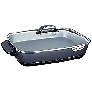Presto 06858 Slimline Skillet with Glass Cover Electric, 16 Inch, Black
