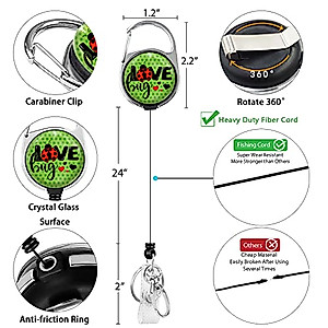 Ladybug Love Lanyards for Id Badges, Cute Badge Reel Heavy Duty with Carabiner Clip, Fashionable ID Badge Holder with Breakaway Lanyard, Teacher Nurse Office Christmas Gifts
