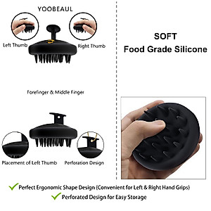 Hair & Beard Brush for Men, Silicone -Professional Beard Scrubber, Helping Beard-Shampoo Better Clean the Beard. Exfoliating Promote Beard Growth, Good Helper for Beard Oil -Black