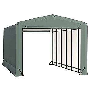 ShelterLogic ShelterTube Garage & Storage Shelter, 12' x 27' x 10' Heavy-Duty Steel Frame Wind and Snow-Load Rated Enclosure, Green