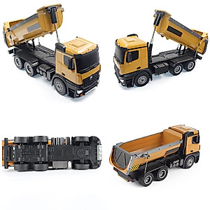 BZGWECD Remote Control Construction Dump Truck 10 CH Alloy Construction Car Remote Control Vehicle Toy RTR RC Truck Gift for Boy