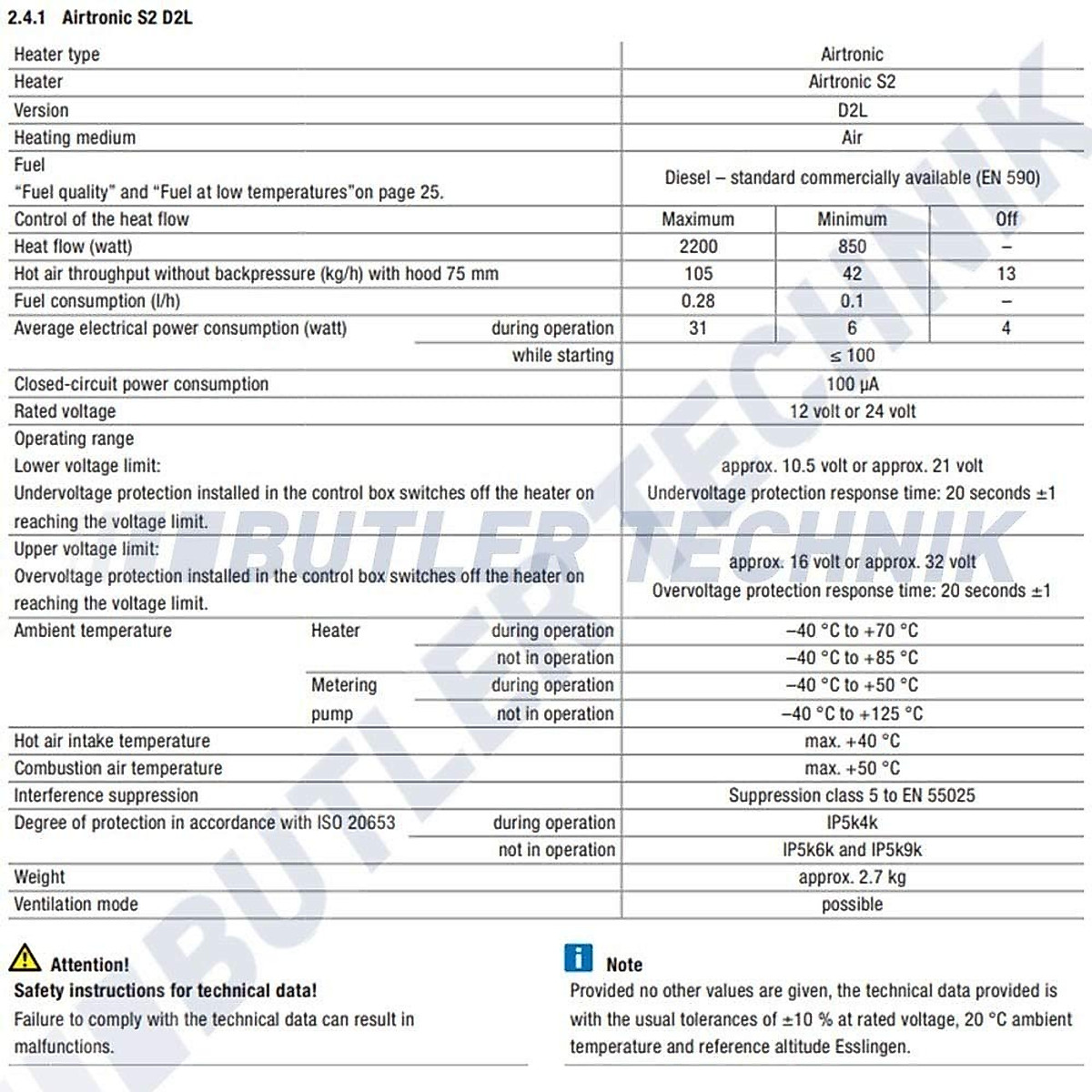 Eberspacher Espar Airtronic S2 D2 L 12V 2.2kW 7500BTU with EasyStart PRO 7 Day Timer with Fault Display and Automatic Altitude Adjustment includes RV Muffler Silencer and Floor Mounting Plate
