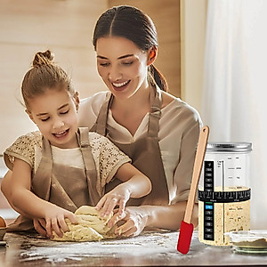 Tyniaide 35oz/1000ml Sourdough Starter Kit – Extra Thermometer Strips and Breathable Covers Included in Sourdough Starter Jar – A Perfect Sourdough Bread Starter Kit for Beginners to Expert