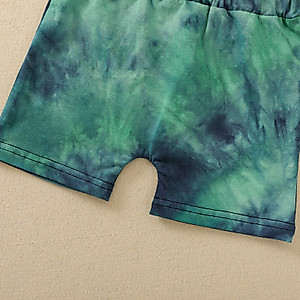 Summer Toddler Baby Boy Girl Outfit Set Tie Dye Short Sleeve T-Shirt Tops Shorts Pants 2 Piece Clothes Set