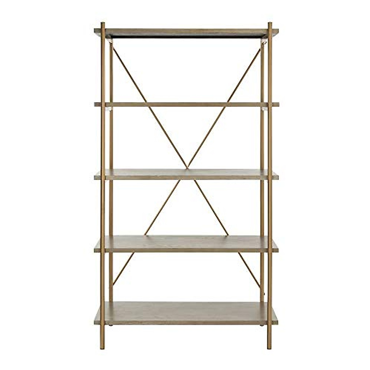 Safavieh Home Collection Rigby 5 Tier Etagere, Rustic Oak/Gold