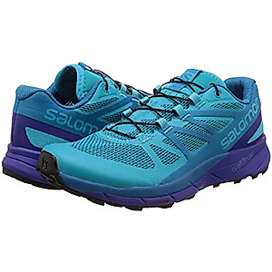 Salomon Women's Sense Ride Trail Running Shoe, Bluebird/Deep Blue/Black, 6