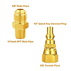 MOFLAME 1/4 Rv Propane Quick Connect Adapter Conversion Kit for Weber Q 100, 1000, 200, 2000, 1200, 2200, Weber Traveler Portable Gas Grill,Weber Q300 Series Gas Grills