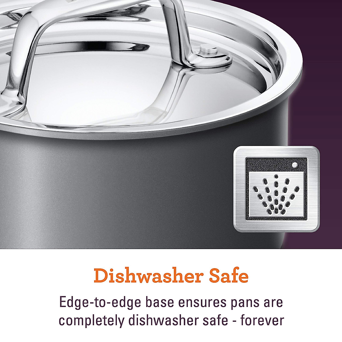 Breville Thermal Pro Hard Anodized Nonstick Sauce Pan/Saucepan with Lid, 3 Quart, Gray