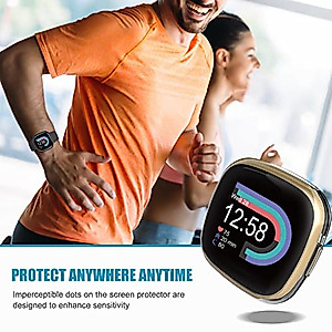 KPYJA 6-Pack Screen Protector Compatible with Fitbit Sense 2/Versa 4 Case, Soft TPU Plated Case All-Around Protective Screen Full Cover Bumper Compatible for Fitbit Sense 2/Versa 4 Smart Watch